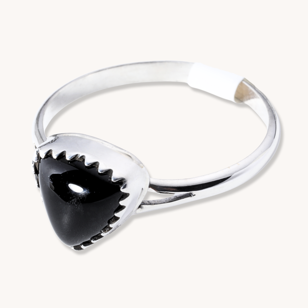 Simple Onyx Triangle Ring – T.Skies Jewelry